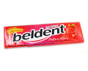 CHICLE BELDENT FRUTAS ROJAS x 20U