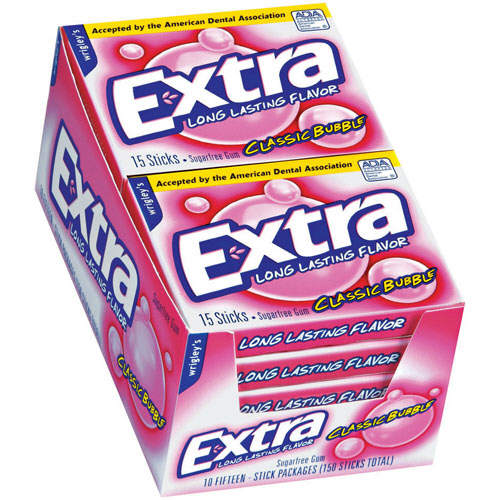 CHICLE EXTRA BUBBLE CLASIC x 10U